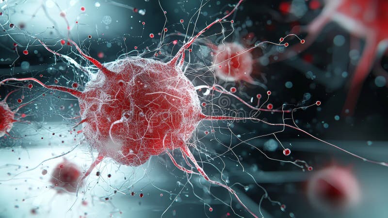 Stunning X-Ray Visual of a Red and White Cell Surrounded by Numerous ...