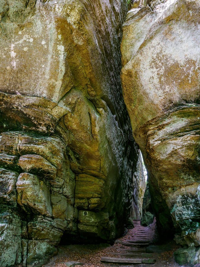 Impressive Rock Formation in Berdorf Forest Stock Photo - Image of ...