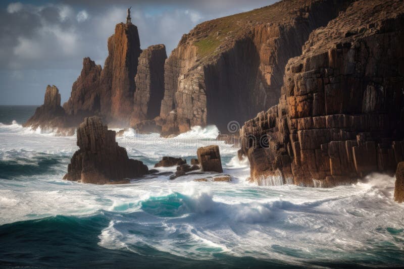 Impressive Rock Formations and Cliffs Towering Over the Ocean Waves ...