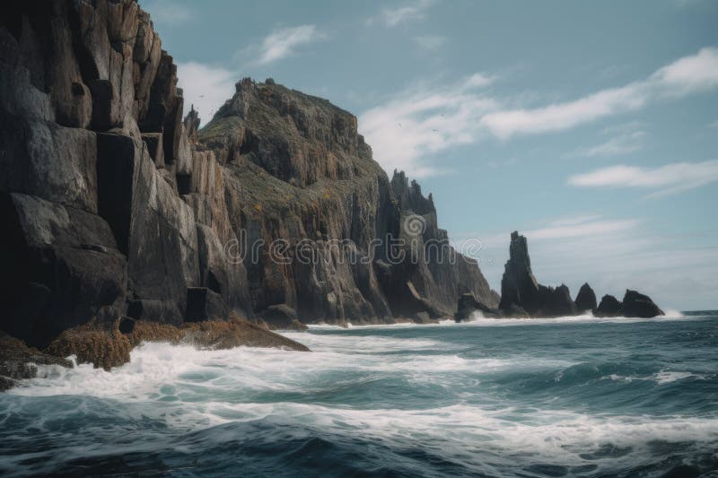 Impressive Rock Formations and Cliffs Towering Over the Ocean Waves ...