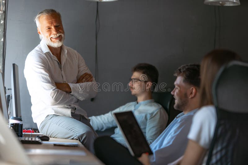 Impressive Senior Man, Professor Helds Master Class, Workshop for His ...