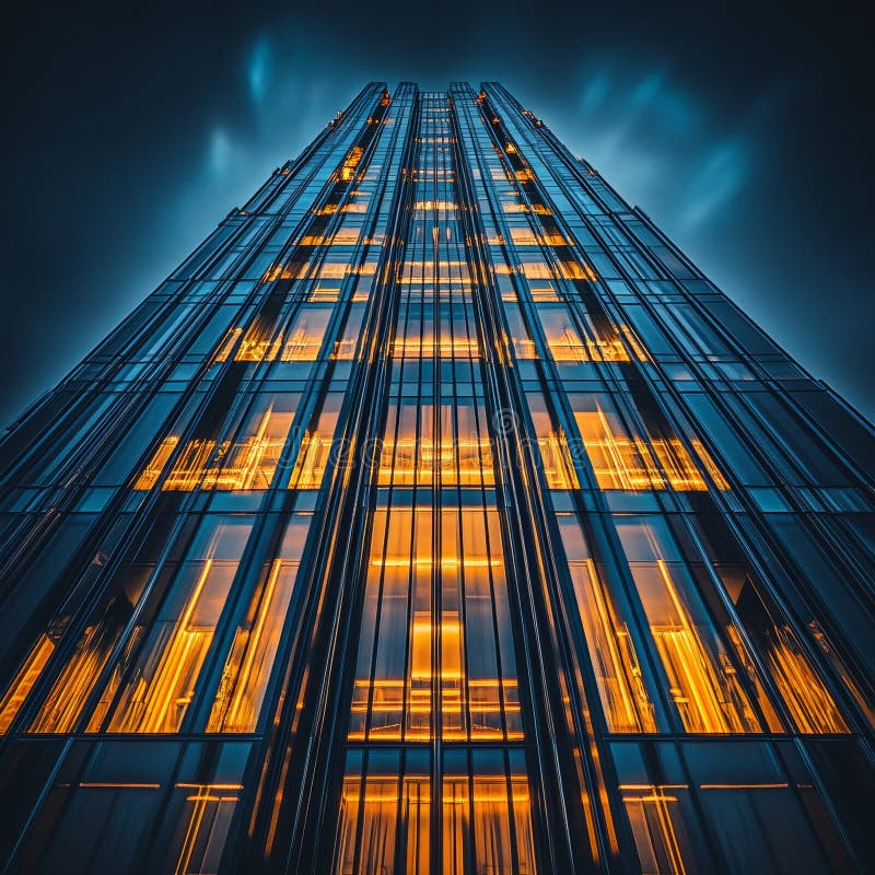 An Impressive Sight of a Towering Skyscraper from Below, Highlighting ...