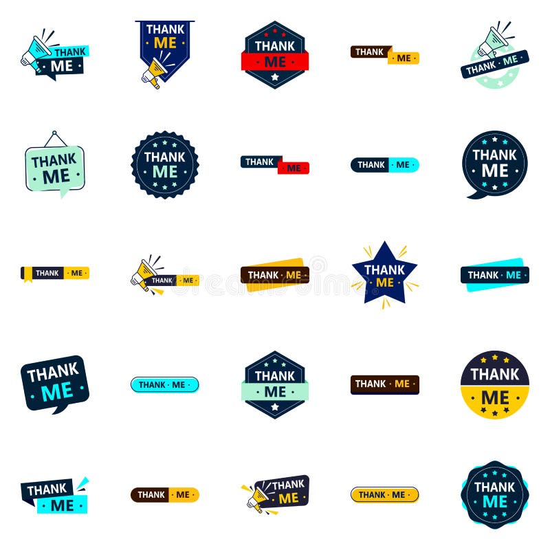 25 Impressive Thank Me Banners To Show Your Gratitude Stock Vector ...