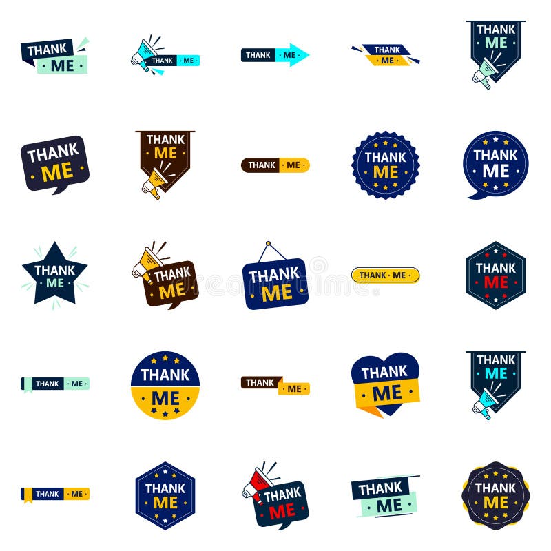 25 Impressive Thank Me Banners To Show Your Gratitude Stock Vector ...