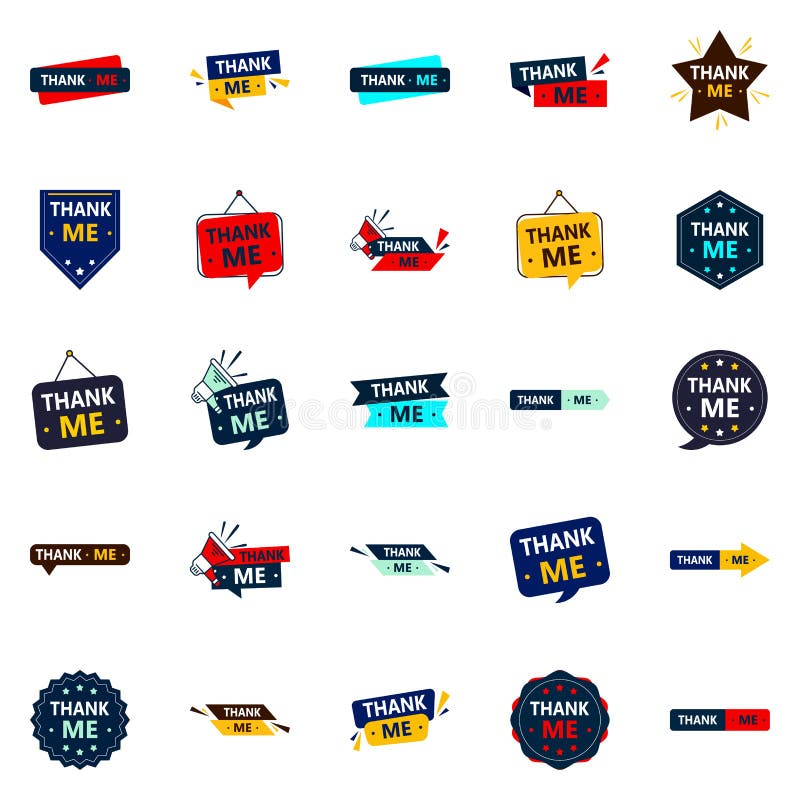 25 Impressive Thank Me Banners To Show Your Gratitude Stock Vector ...