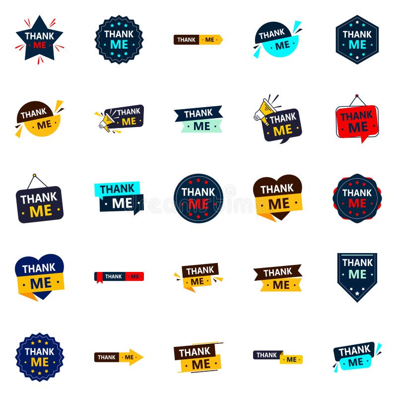 25 Impressive Thank Me Banners To Show Your Gratitude Stock Vector ...