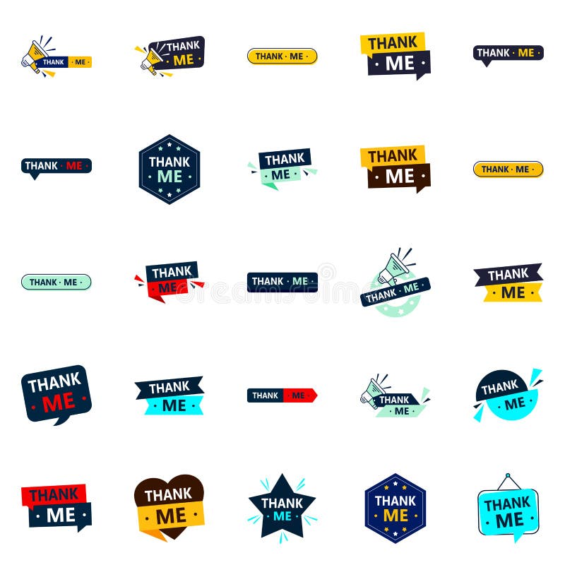25 Impressive Thank Me Banners To Show Your Gratitude Stock Vector ...