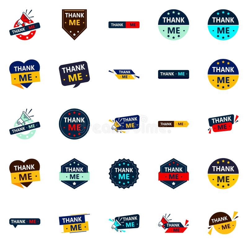 25 Impressive Thank Me Banners To Show Your Gratitude Stock Vector ...