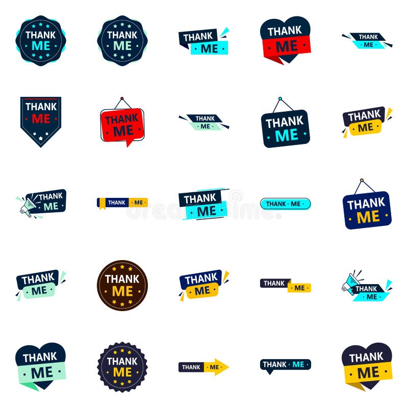 25 Impressive Thank Me Banners To Show Your Gratitude Stock Vector ...
