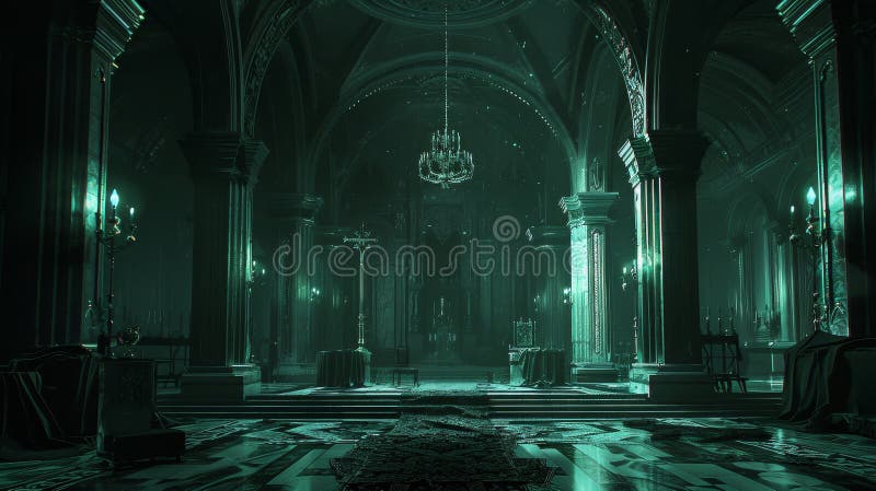 An Impressive Throne Room Decorated with Patterns in Stock Illustration ...