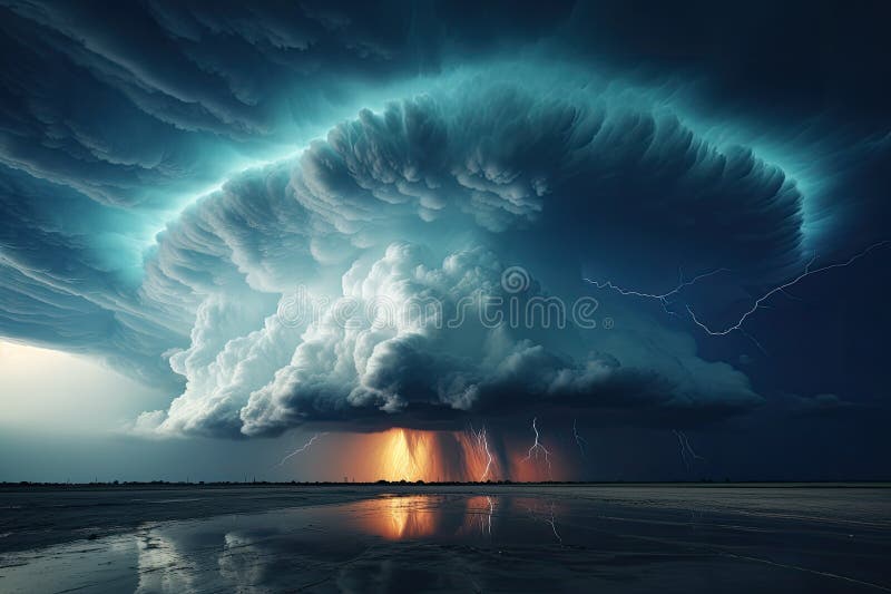 Impressive Thunderstorm on the Horizon Stock Illustration - Illustration of electrical ...