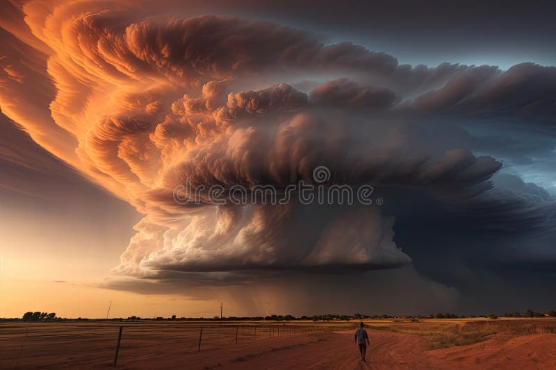 Impressive Thunderstorm on the Horizon Stock Illustration - Illustration of storm, dramatic ...