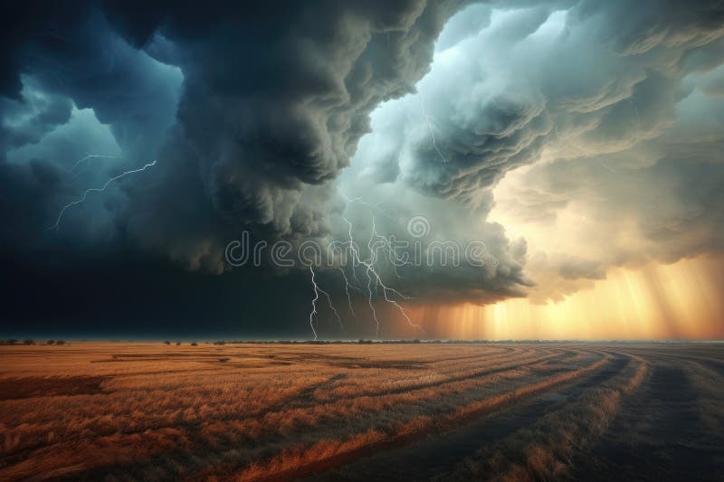 Supercell Thunderstorm Stock Illustrations – 406 Supercell Thunderstorm ...