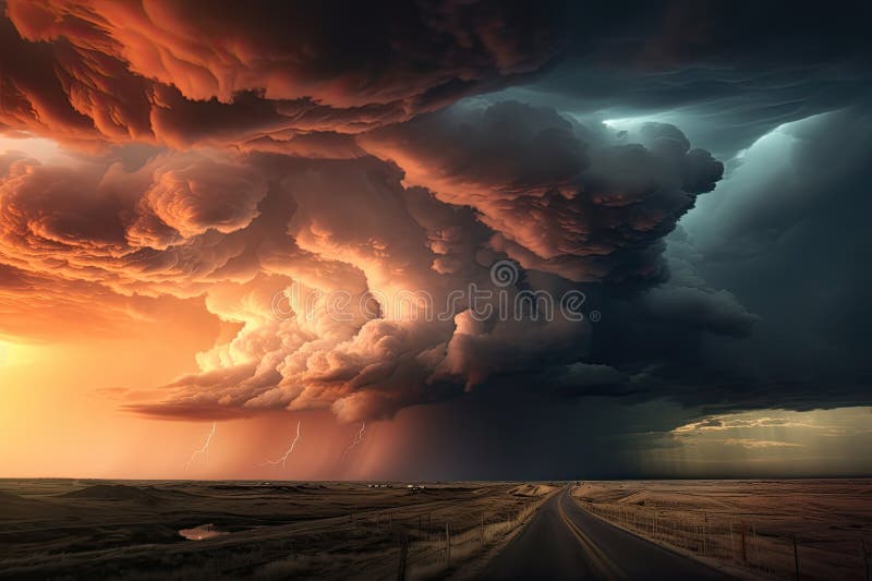 Supercell Thunderstorm Stock Illustrations – 406 Supercell Thunderstorm ...