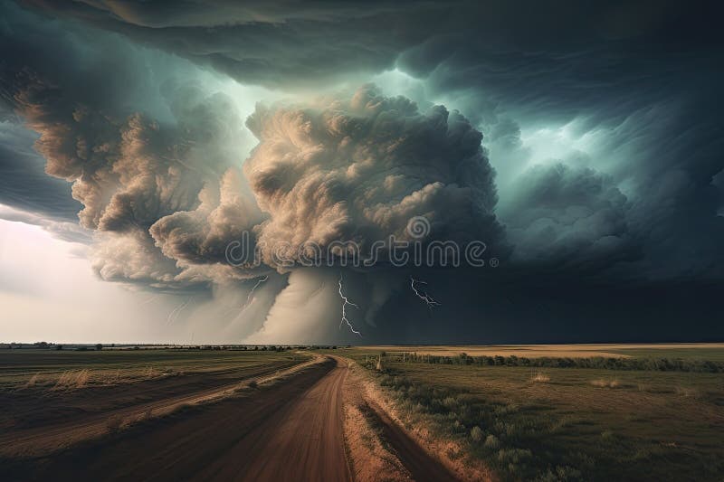 Supercell Thunderstorm Stock Illustrations – 406 Supercell Thunderstorm ...