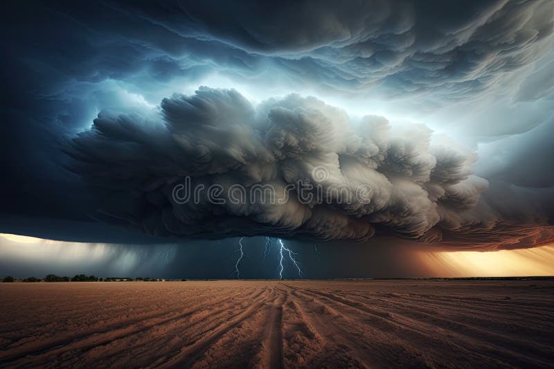 Impressive Thunderstorm on the Horizon Stock Illustration - Illustration of skies, stormy: 291732344