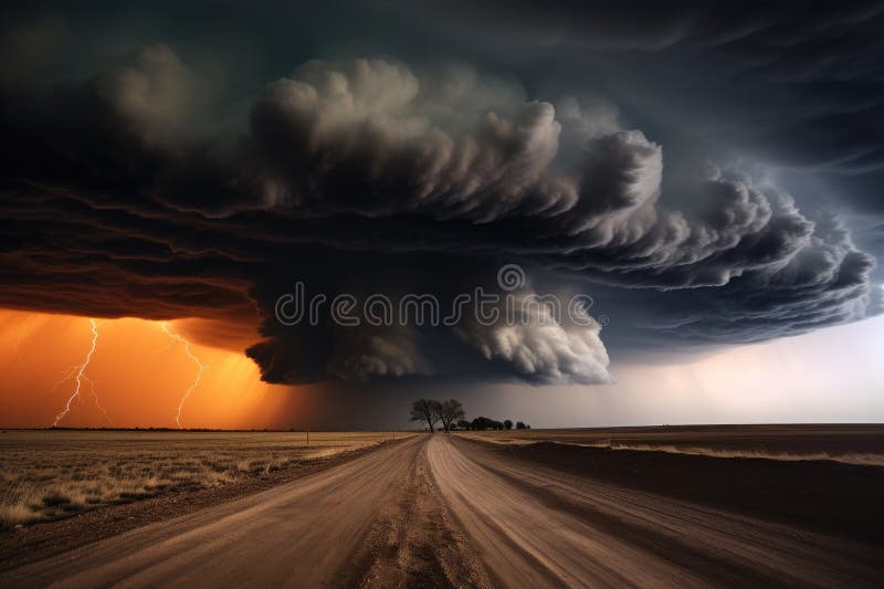 Supercell Thunderstorm Stock Illustrations – 406 Supercell Thunderstorm ...