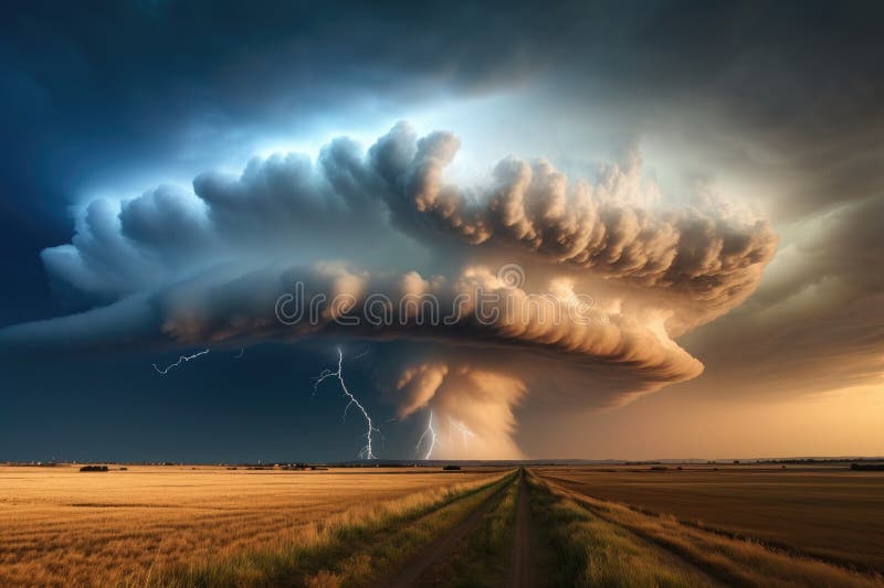 Supercell Thunderstorm Stock Illustrations – 406 Supercell Thunderstorm ...