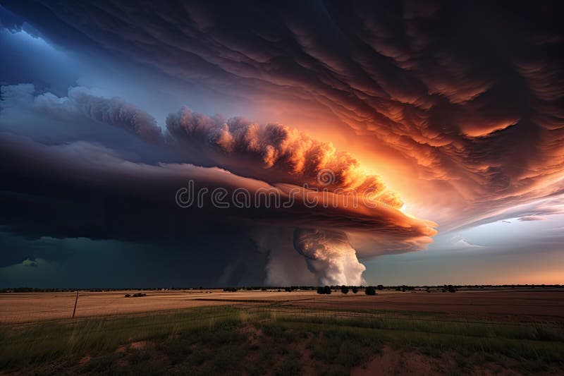 Supercell Thunderstorm Stock Illustrations – 406 Supercell Thunderstorm ...