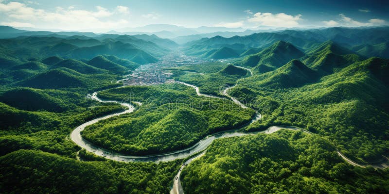 Impressive Tropical Forest from the Air. Beautiful Nature. Generative ...