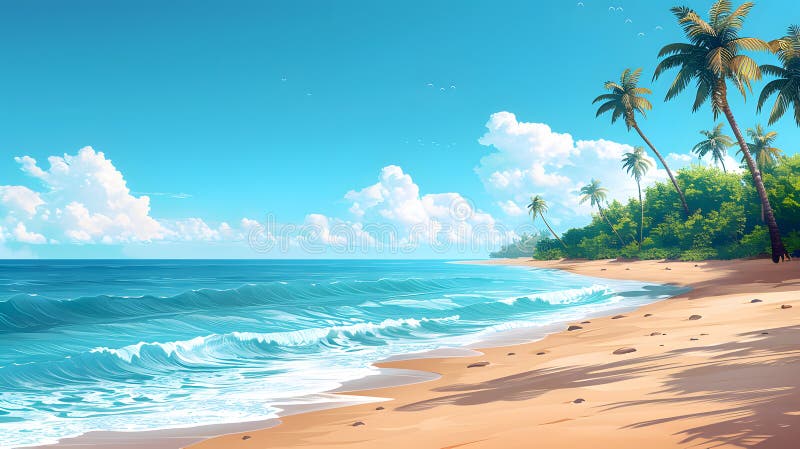 Impressive Tropical Landscape. Tranquil Scenery, Relaxing Beach ...