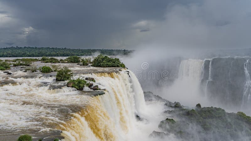 An Impressive Tropical Waterfall Landscape. Stock Image - Image of ...