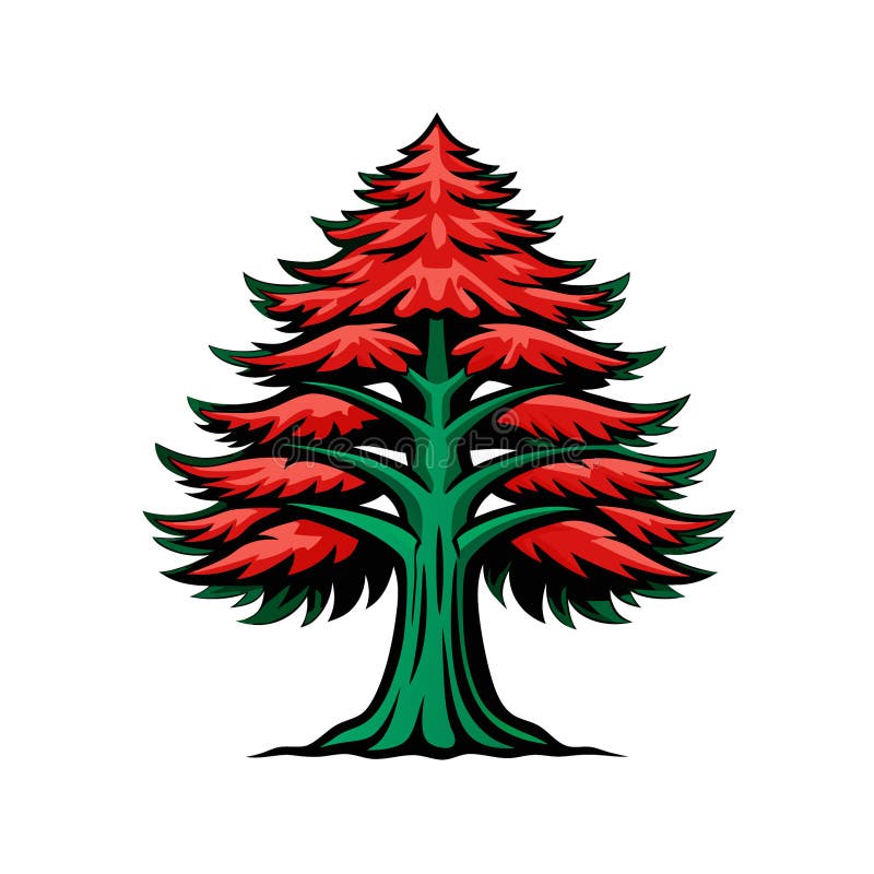 Impressive Cedar Tree Vector Design Stock Illustration - Illustration ...