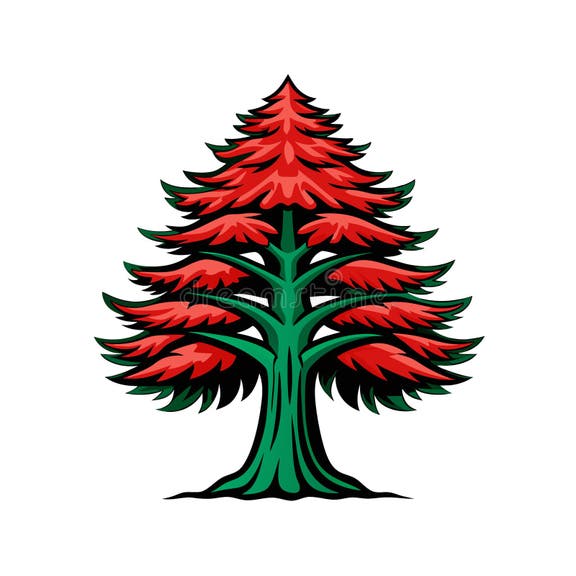Impressive Cedar Tree Vector Design Stock Illustration - Illustration ...
