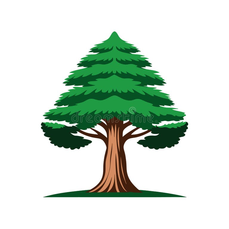 Impressive Cypress Tree Vector Design Stock Illustration - Illustration ...