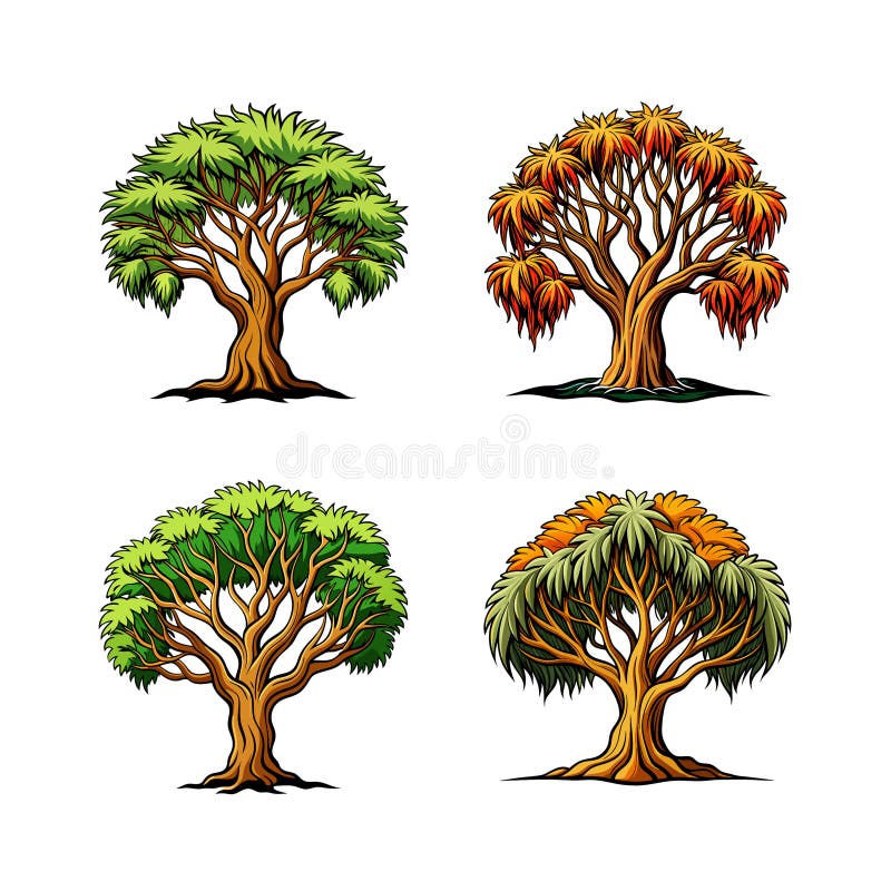 Impressive Desert Willow Tree Vector Design Stock Vector - Illustration ...