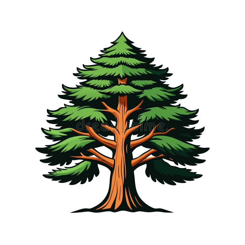 Impressive Hemlock Tree Vector Design Stock Illustration - Illustration ...
