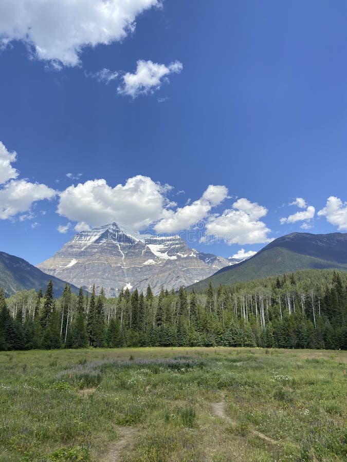 Impressive View of Mount Robson in the Canadian Rockies in Summer Stock ...