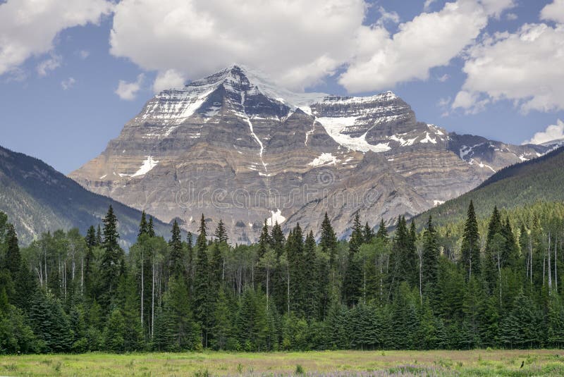 Impressive View of Mount Robson in the Canadian Rockies in Summer Stock ...