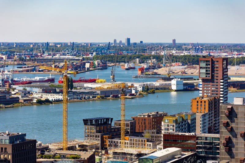 Impressive View of Port of Rotterdam, Netherlands Editorial Photography ...
