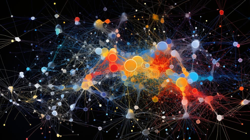 An Impressive Visualization Of A Neural Network In Operation With Colorful Interconnected Nodes