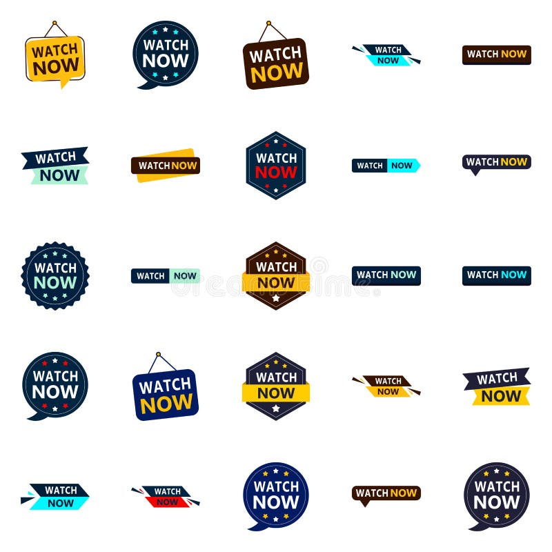 25 Impressive Watch Now Banners To Help You Stand Out Stock Vector ...
