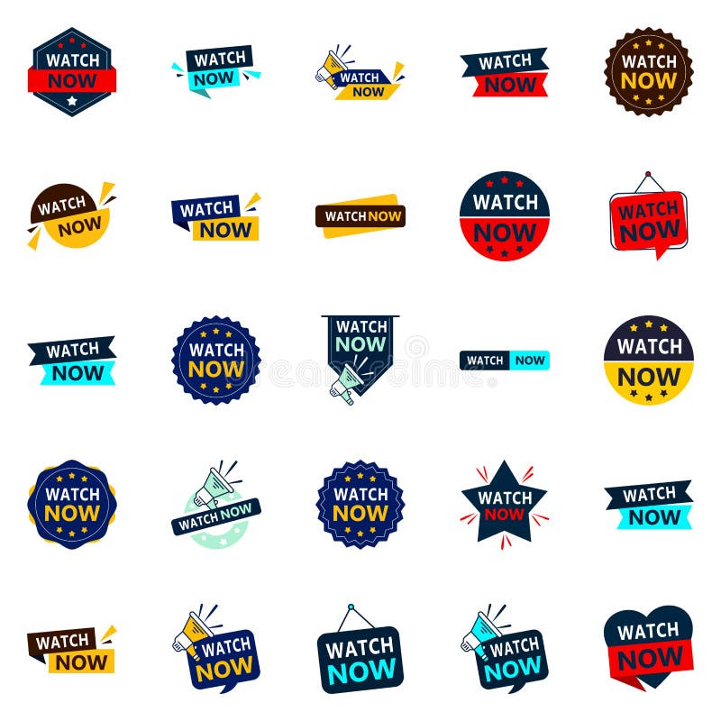 25 Impressive Watch Now Banners To Help You Stand Out Stock Vector ...