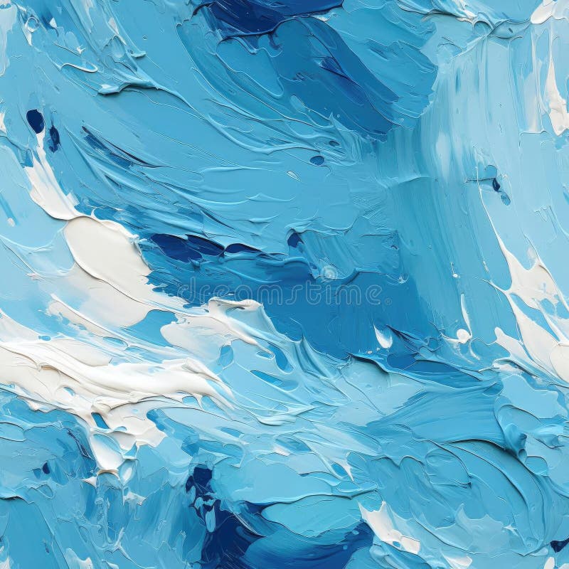 Impressive White and Blue Abstract Painting with Naturalistic Ocean ...