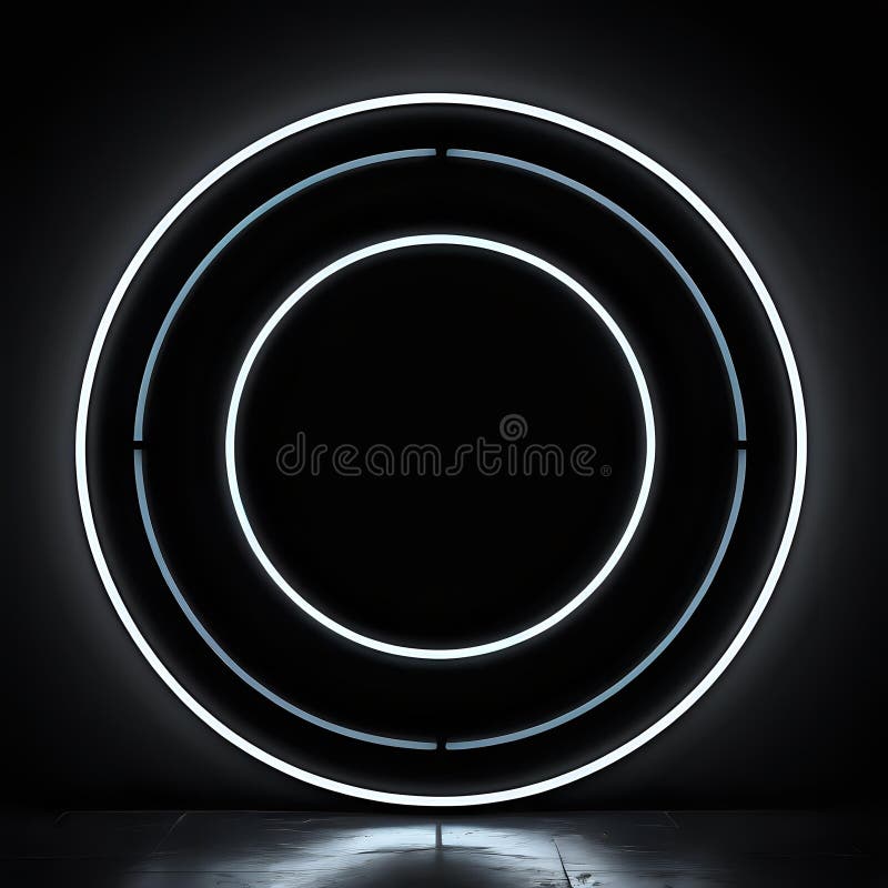 Impressive White Circle Lighting on a Black Wall for a Striking and ...