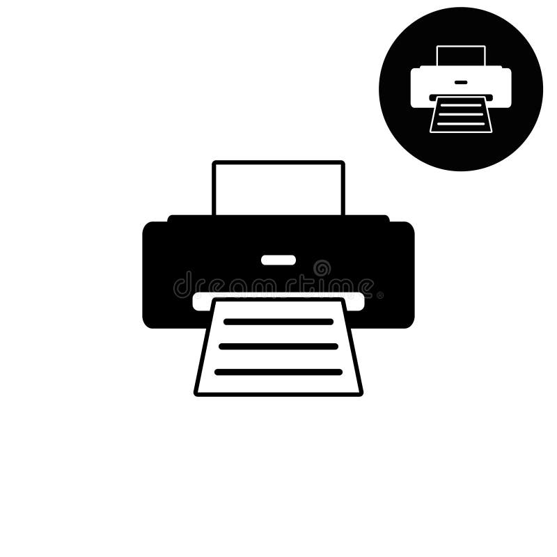 Impressora - ícone Branco Do Vetor Ilustração do Vetor - Ilustração de ...