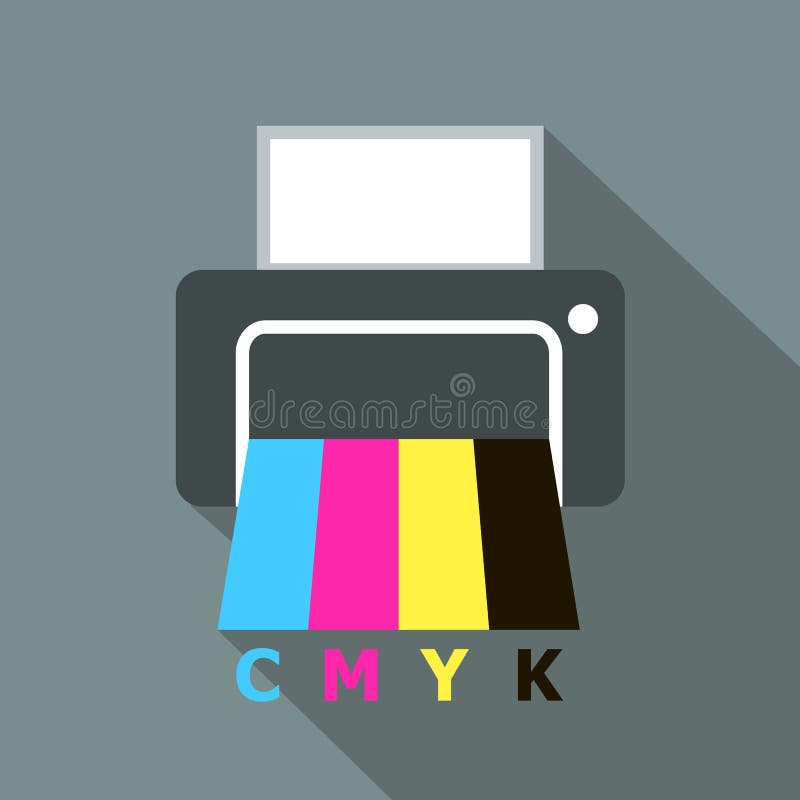 Impressora de CMYK ilustração do vetor. Ilustração de gotas - 50458198