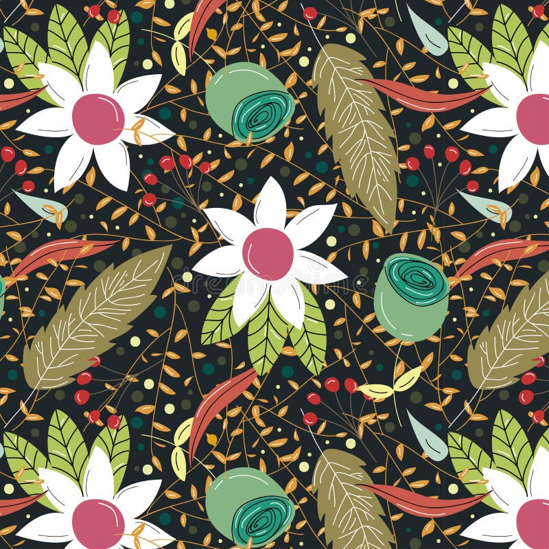 Botanic Pattern. Wallpaper Floral. Background Stock Vector ...