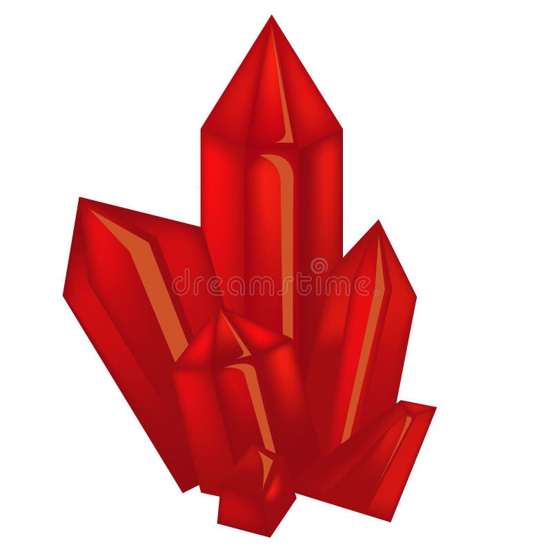 Red quartz crystal stock illustration. Illustration of crystallography ...