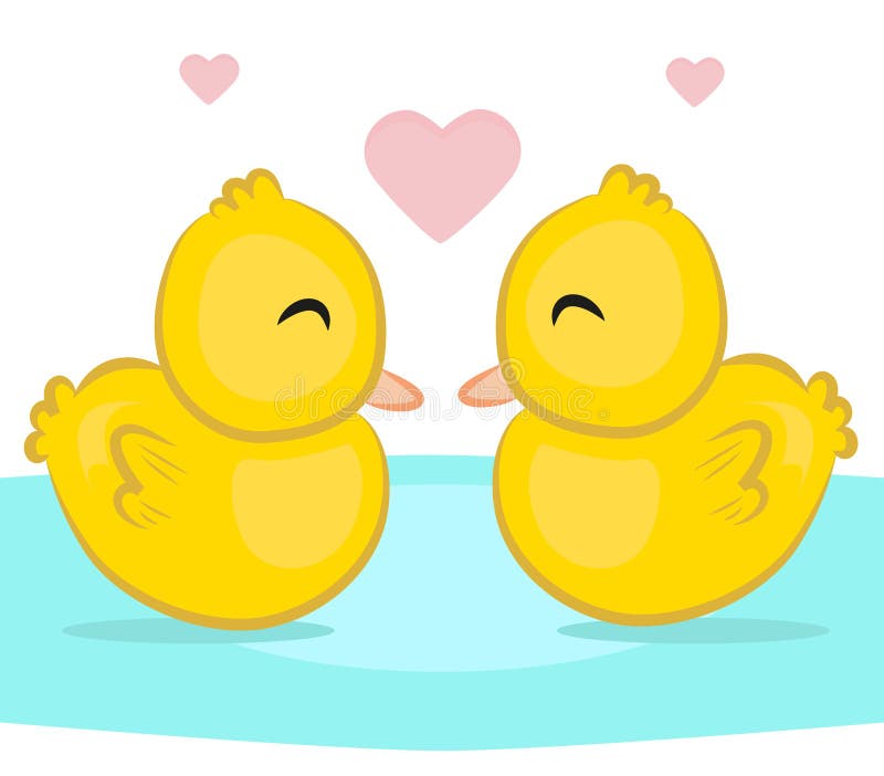 Lovers Ducks stock vector. Illustration of pink, holidays - 52352597