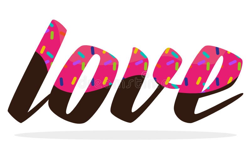 Love Candy Typographic Stock Vector Illustration Of White 137769617