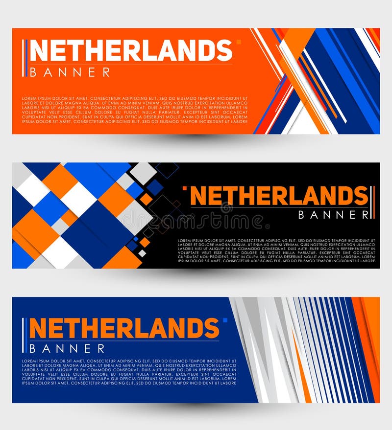 Netherlands Modern Banner Template Vector Set Design Stock Vector ...