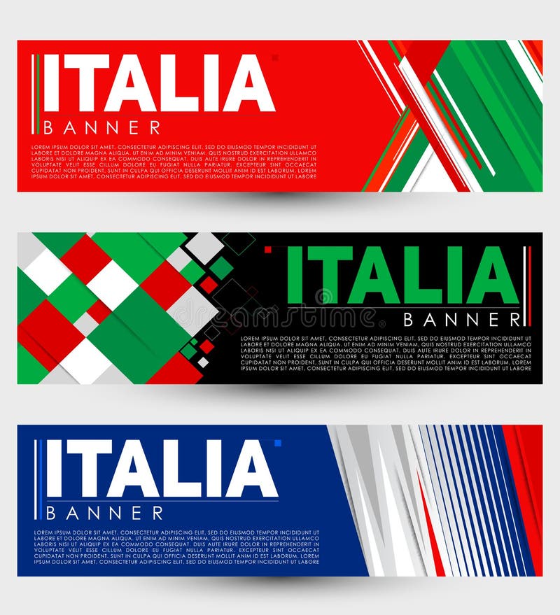 Italia Italy Modern Banner Template Vector Set Design Stock Vector ...