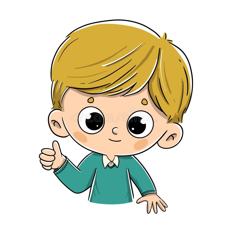 Blond Boy Saying Ok with Thumb Stock Illustration - Illustration of ...