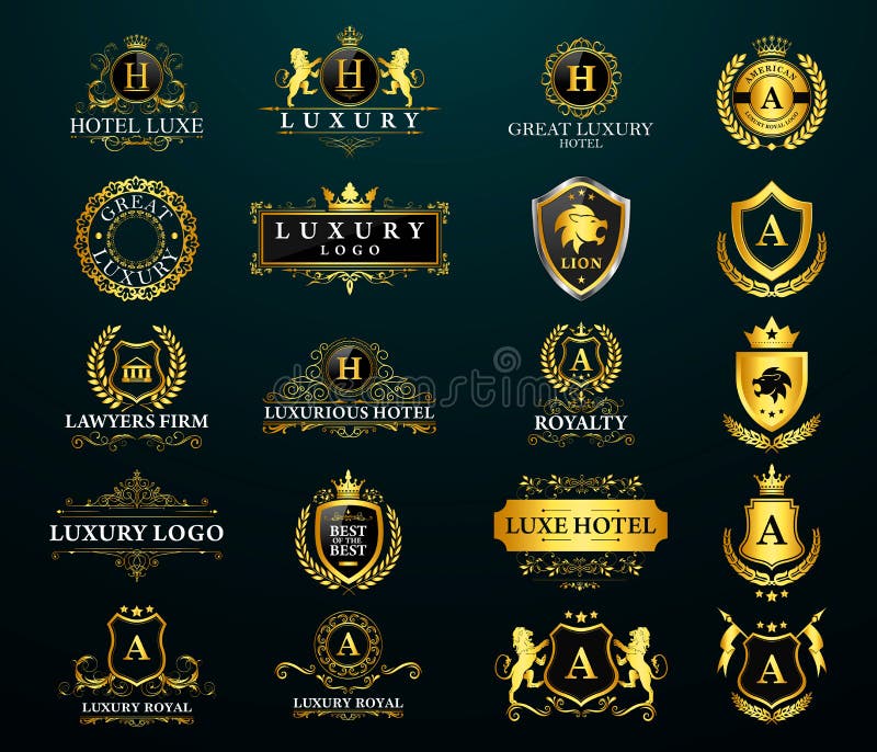 Great Luxury Set, Royal and Elegant Logo Template Vector Design Stock ...