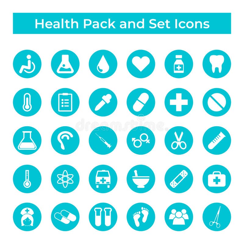 Set Vector Icons, Sign and Symbols Design, Medicine and Health Elements ...